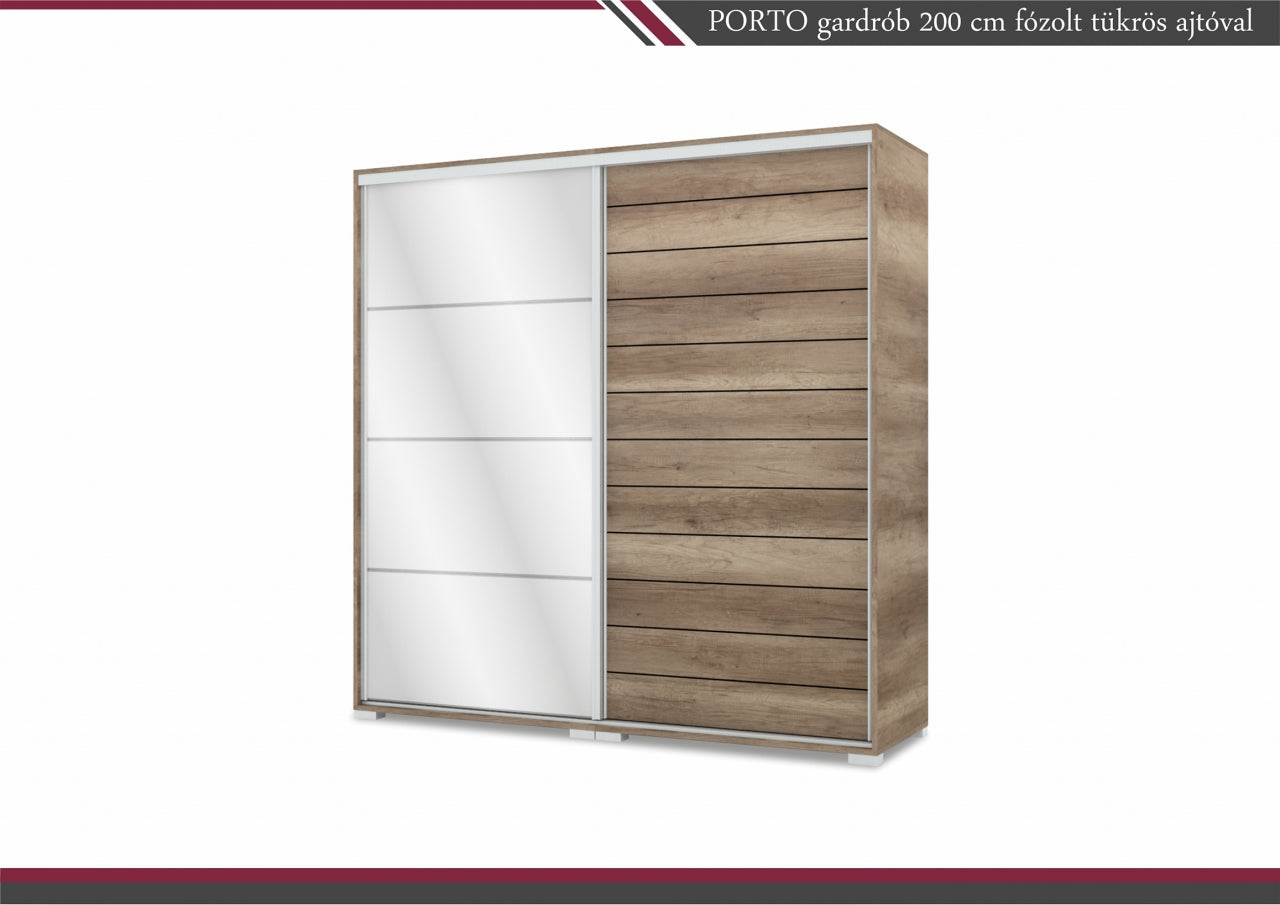 PORTO tolóajtós gardrób+1fózolt t.ajtó (200cm) – Ladányi Bútorok